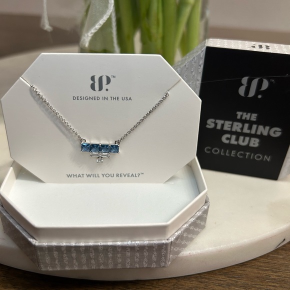 Jewelry | Bomb Party Sterling Silver Necklace With Blue Zircon Spinel ...